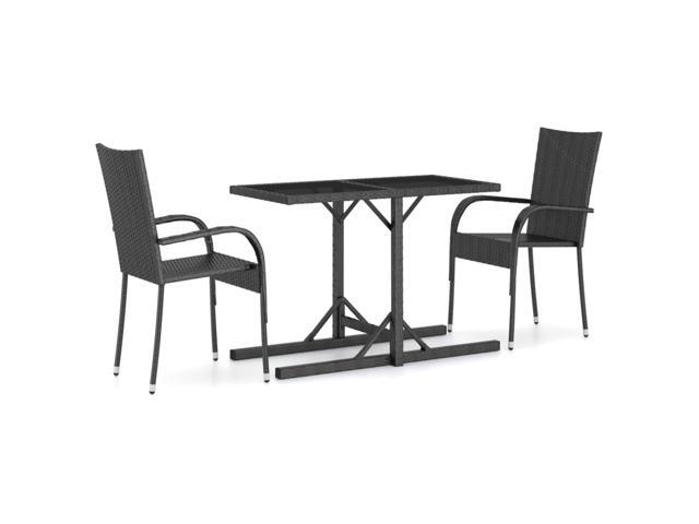 Click here for vidaXL 3 Piece Garden Dining Set Black prices