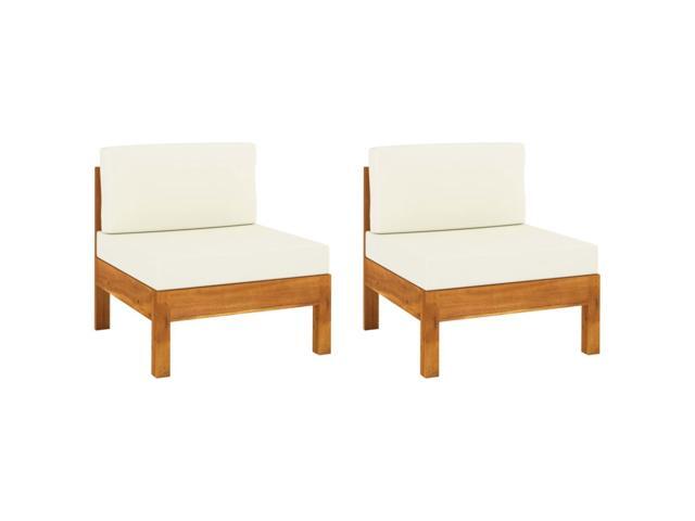 Click here for vidaXL Middle Sofas 2 pcs with Cream White Cushion... prices