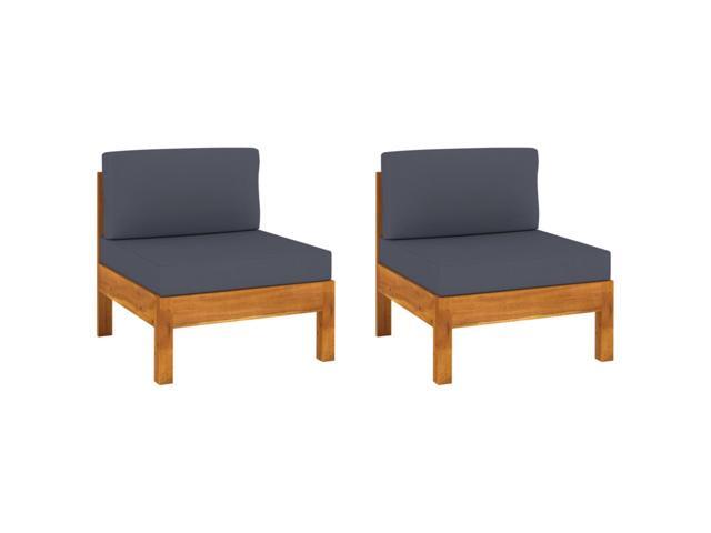 Click here for vidaXL Middle Sofas 2 pcs with Dark Gray Cushions... prices