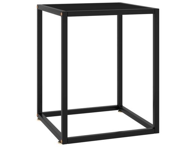 Click here for vidaXL Tea Table Black with Black Glass 15.7x15.7x... prices