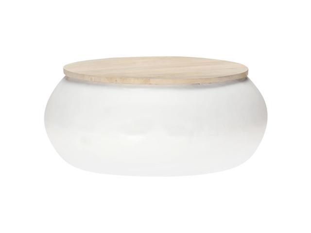 Click here for vidaXL Coffee Table White 26.8x26.8x11.8 Solid Man... prices