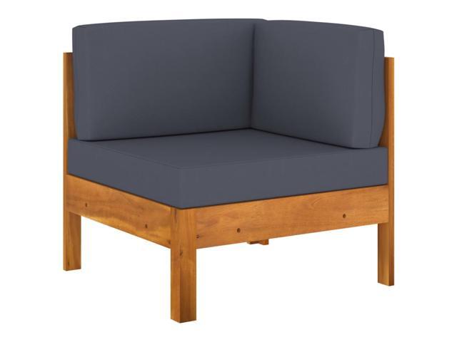 Click here for vidaXL Corner Sofa with Dark Gray Cushions Solid A... prices