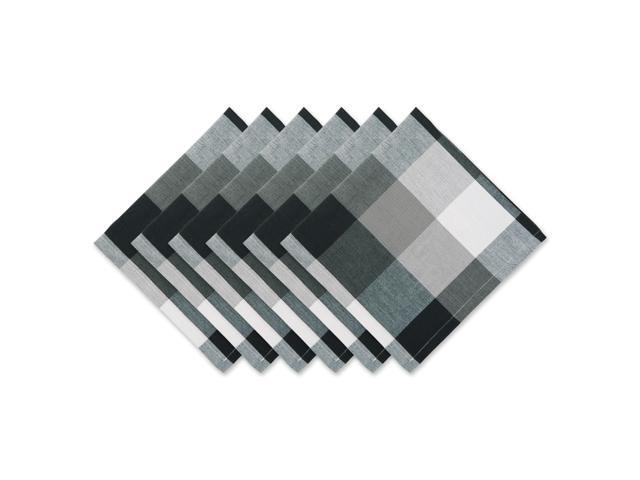 DII Black Tri Color Check Napkin (Set of 6)
