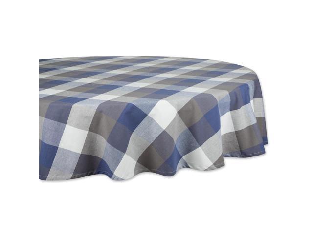 Click here for DII French Blue Tri Color Check Tablecloth 70 Roun... prices
