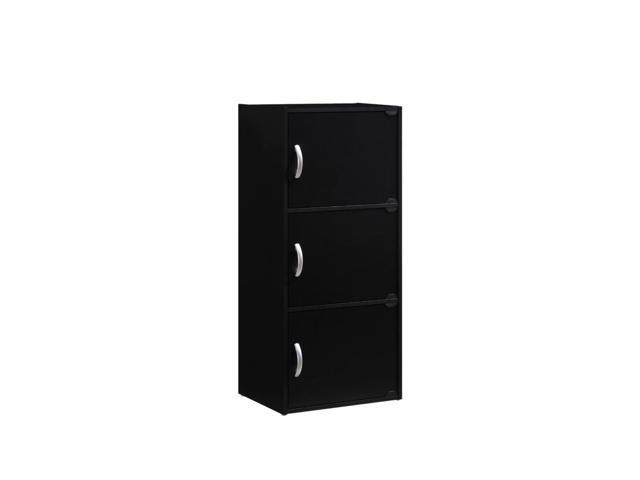 Click here for Hodedah 3-Shelf  3-Door Bookcase in Black prices