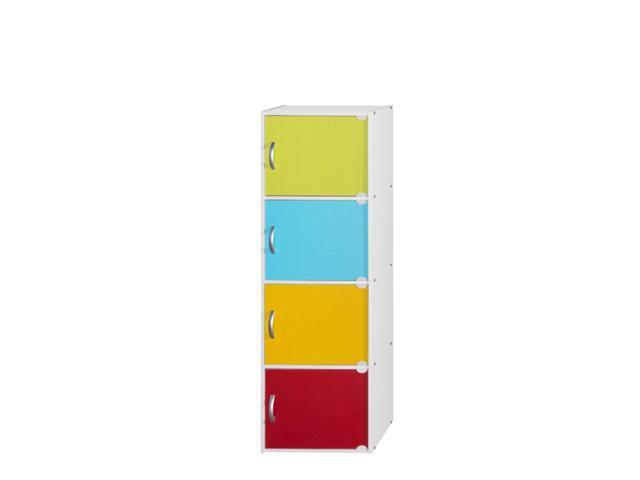 Click here for Hodedah 4-Shelf  4-Door Bookcase in Rainbow prices