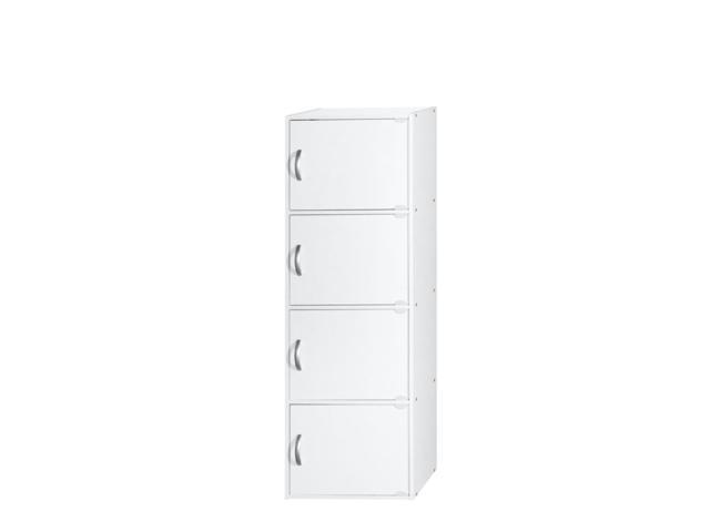 Click here for Hodedah 4-Shelf  4-Door Bookcase in White prices