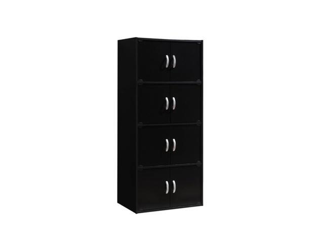 Click here for Hodedah 4-Shelf  8-Door Bookcase Cabinet in Black prices