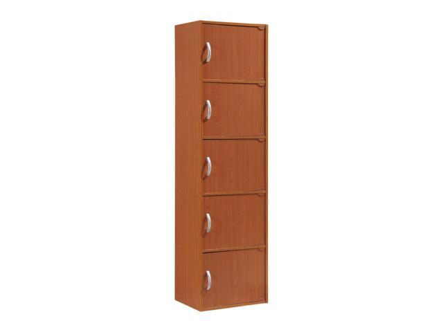 Click here for Hodedah 5-Shelf  5-Door Bookcase in Cherry prices