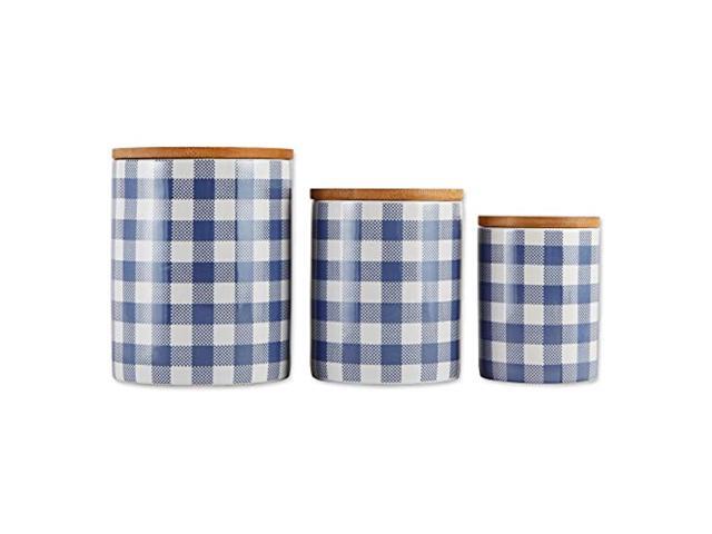Click here for DII Blue Buffalo Check Ceramic Canister (Set of 3) prices