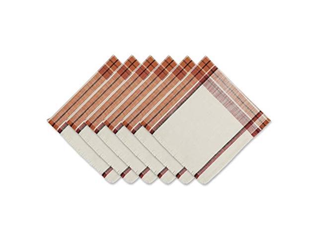 DII Pumpkin Spice Plaid Border Napkin (Set of 6)