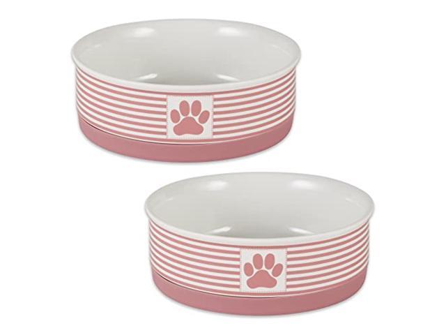Click here for DII Pet Bowl Paw Patch Stripe  Rose  Medium 6Dx2H... prices