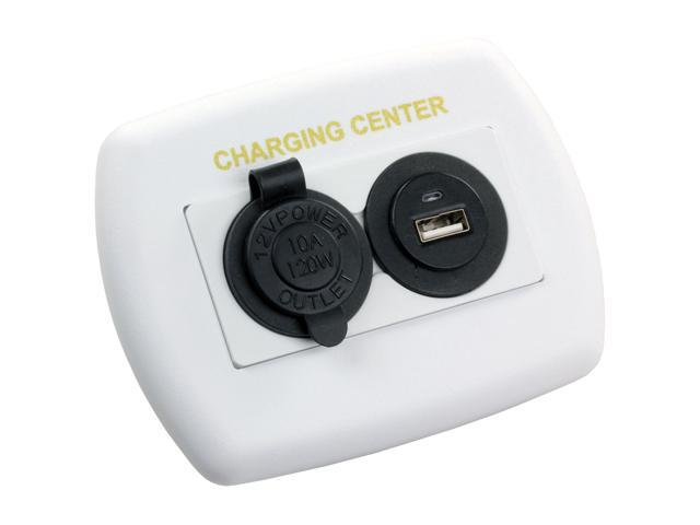 Click here for JR Products 15085 12V/USB Charging Center - White prices