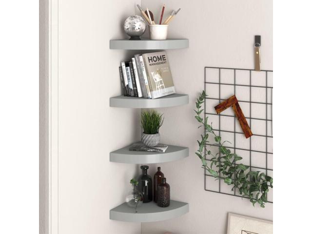 Click here for vidaXL Floating Corner Shelves 4 pcs Gray 9.8x9.8x... prices