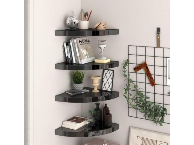 Click here for vidaXL Floating Corner Shelves 4 pcs High Gloss Bl... prices