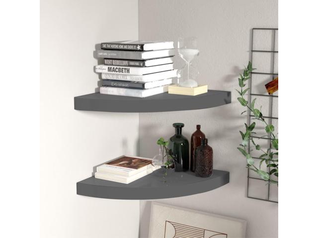 Click here for vidaXL Floating Corner Shelves 2 pcs High Gloss Gr... prices