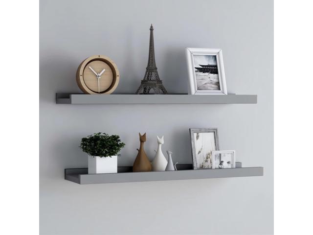 Click here for vidaXL Picture Frame Ledge Shelves 2 pcs Gray 31.5... prices