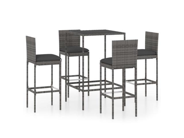 Click here for vidaXL 5 Piece Garden Bar Set with Cushions Poly R... prices