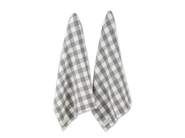 Click here for DII Dove Gray Checker Washed Waffle Dishtowel (Set... prices