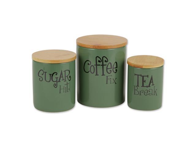 Click here for DII Artichoke Green Coffee/Sugar/Tea Ceramic Canis... prices