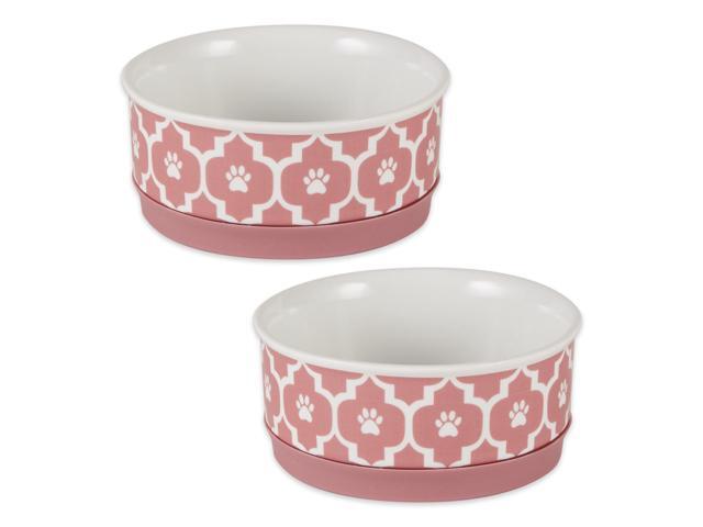 Click here for DII Pet Bowl Lattice Rose Small 4.25Dx2H (Set of 2... prices