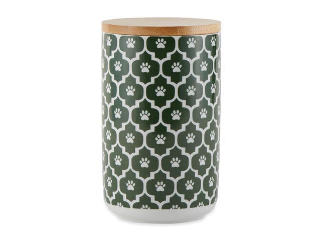 Click here for DII Hunter Green Paw Lattice Print Ceramic Treat C... prices