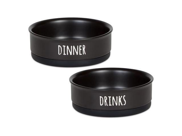 Click here for DII Pet Bowl Dinner And Drinks Black Medium (Set o... prices
