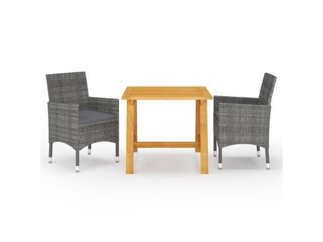 Click here for vidaXL 3 Piece Garden Dining Set Gray prices