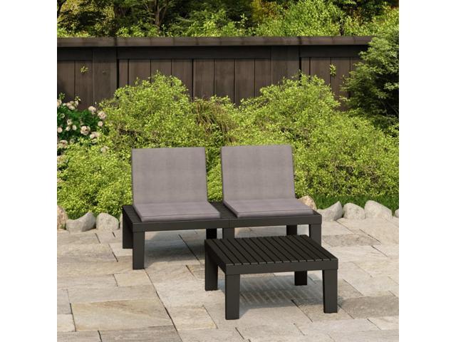 Click here for vidaXL 2 Piece Garden Lounge Set with Cushions Pla... prices