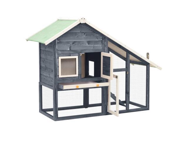Click here for vidaXL Rabbit Hutch Gray and White 55.1x24.8x47.2... prices