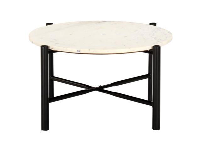 Click here for vidaXL Coffee Table White 23.6x23.6x13.8 Real Ston... prices