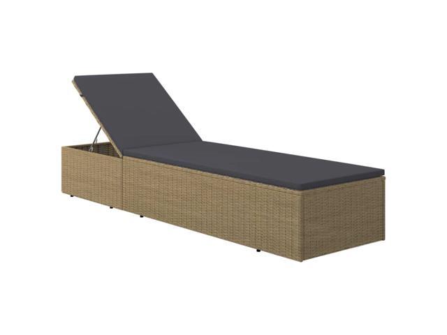 Click here for vidaXL Sunlounger Poly Rattan Brown and Dark Gray prices