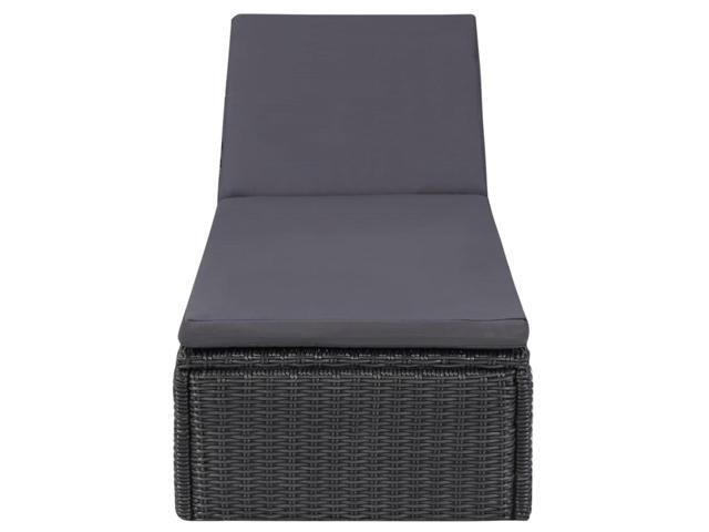 Click here for vidaXL Sunlounger Poly Rattan Black and Dark Gray prices