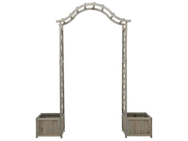 Click here for vidaXL Garden Pergola with Planter Gray Solid Firw... prices
