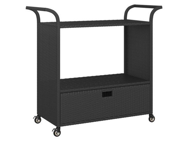 Click here for vidaXL Bar Cart with Drawer Black 39.4x17.7x38.2 P... prices