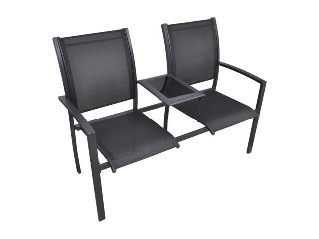 Click here for vidaXL 2 Seater Patio Bench 51.6 Steel and Textile... prices