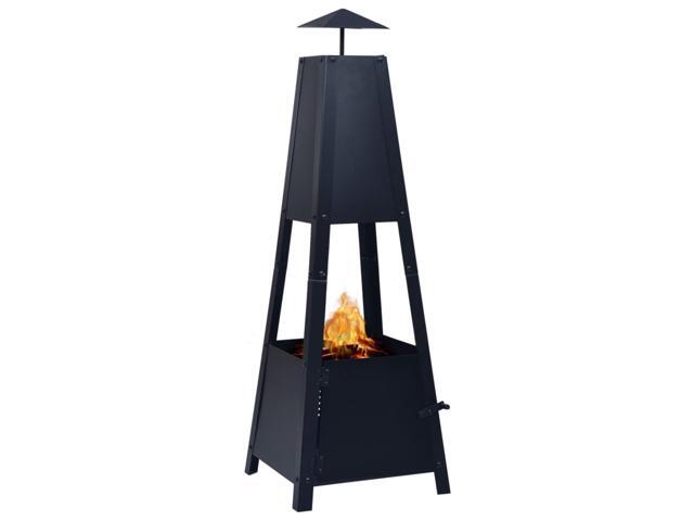 Click here for vidaXL Fire Pit Black 13.8x13.8x39 Steel prices