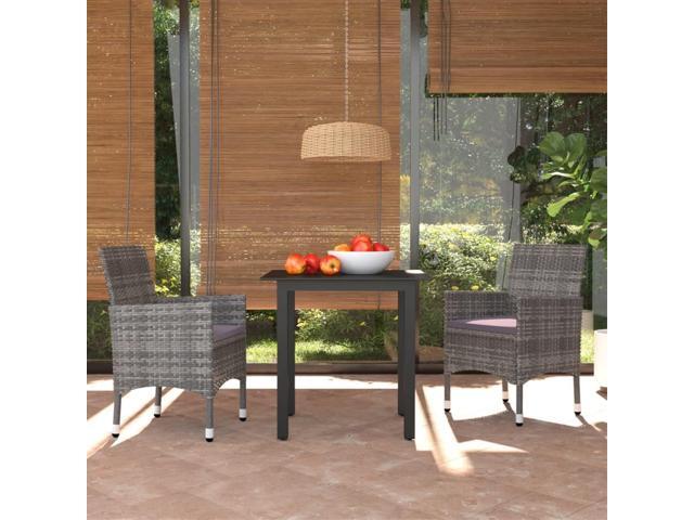Click here for vidaXL 3 Piece Patio Dining Set with Cushions Poly... prices