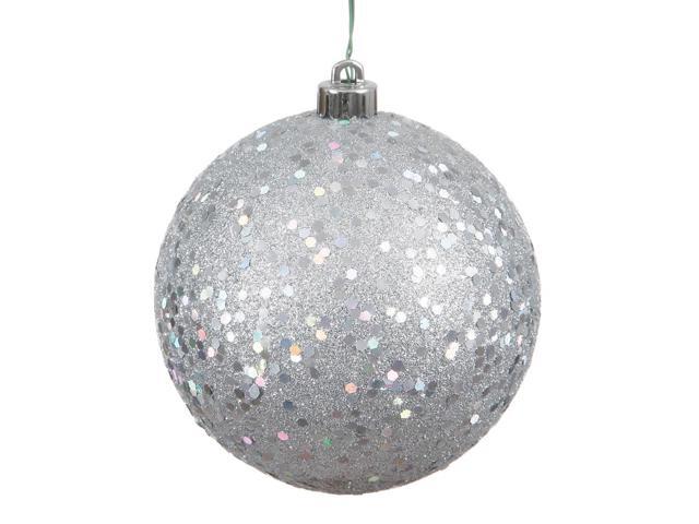Click here for Vickerman 12 Silver Sequin Ball Drilled Cap - N593... prices