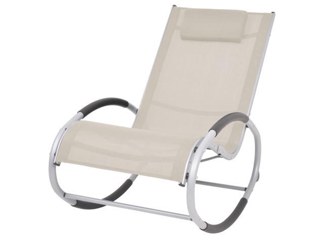 Click here for vidaXL Outdoor Rocking Chair Cream Textilene prices