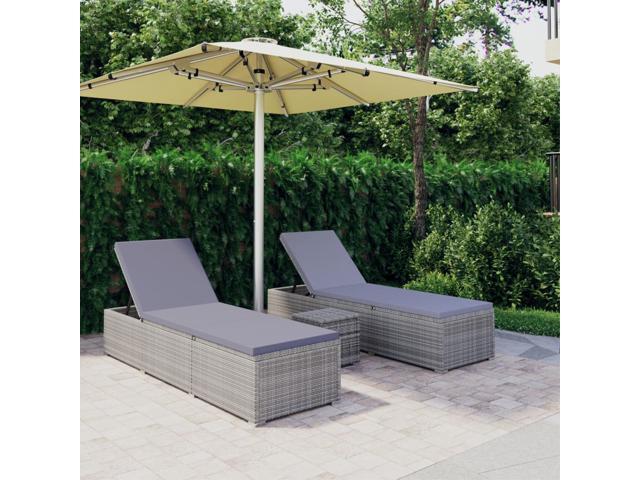 Click here for vidaXL 3 Piece Garden Sun Loungers with Tea Table... prices