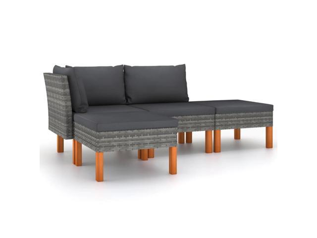 Click here for vidaXL 4 Piece Garden Lounge Set with Cushions Pol... prices