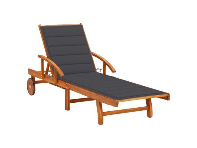 Click here for vidaXL Sunlounger Anthracite  Wood Brown Solid Aca... prices