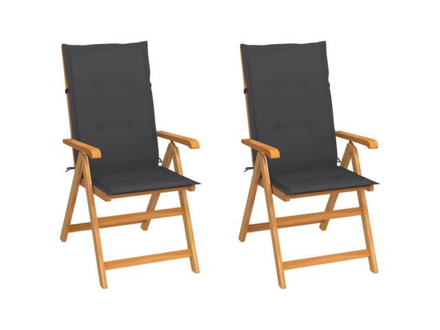 Click here for vidaXL Garden Chairs 2 pcs with Anthracite Cushion... prices
