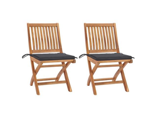 Click here for vidaXL Garden Chairs 2 pcs with Anthracite Cushion... prices