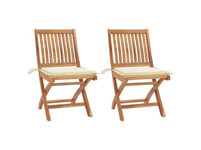 Click here for vidaXL Garden Chairs 2 pcs with Cream Cushions Sol... prices