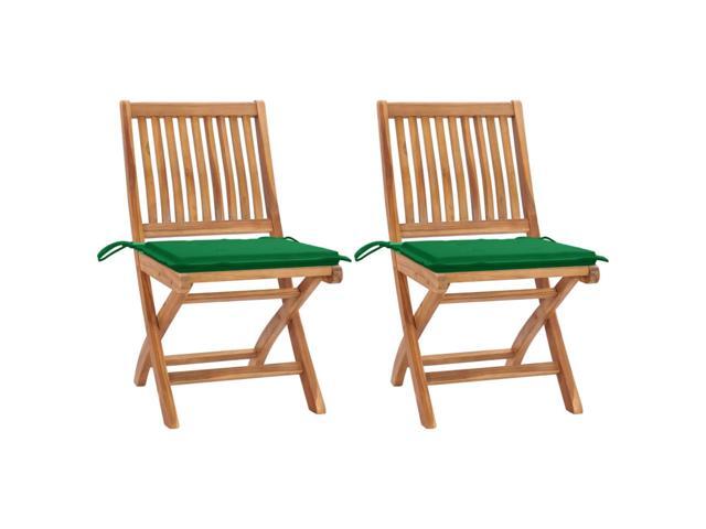 Click here for vidaXL Garden Chairs 2 pcs with Green Cushions Sol... prices