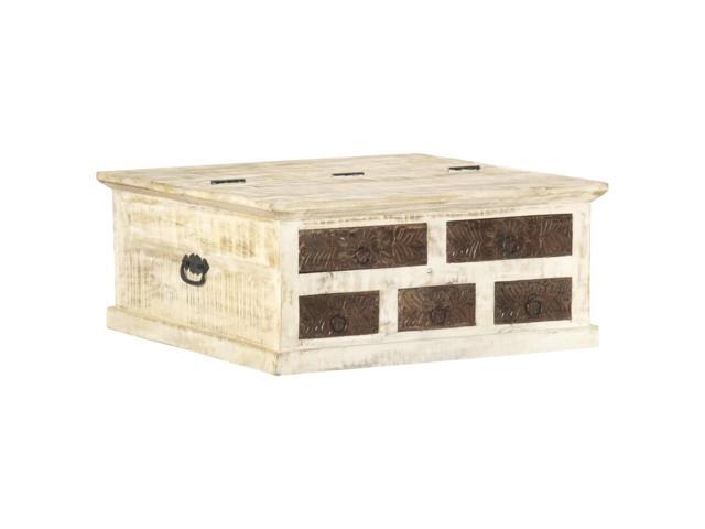 Click here for vidaXL Coffee Table White 26.8x26.8x11.8 Solid Man... prices