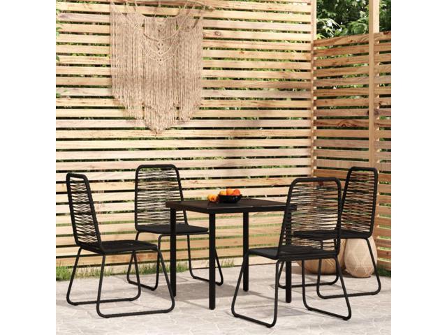 Click here for vidaXL 5 Piece Patio Dining Set Black prices
