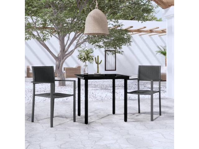 Click here for vidaXL 3 Piece Patio Dining Set Black prices